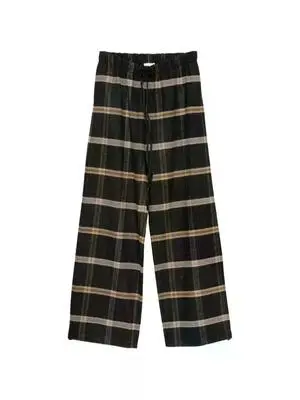 ALYSI Checked Palazzo Pants - Grey