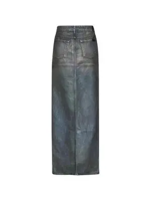 7 For All Mankind Layered-effect Denim Skirt - Blue