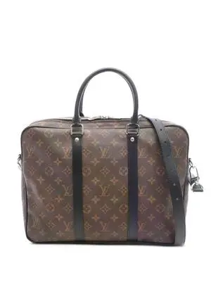 LOUIS VUITTON 2010s Pm Porte-documents Voyage Monogram Macassar Briefcase