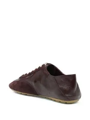 Saint Laurent Lewis Suede-panelled Leather Sneakers