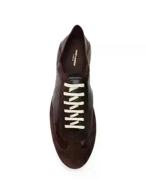Saint Laurent Lewis Suede-panelled Leather Sneakers