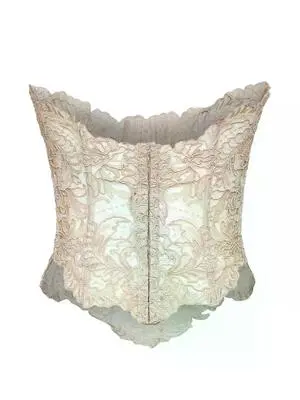 Ermanno Scervino Embroidered Lace-design Corset Top - Neutrals