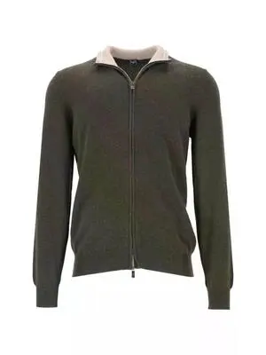 Fedeli Zip-up Cashmere Cardigan - Green