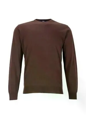 Fedeli Ribbed-trim Fine-knit Wool Sweater - Brown