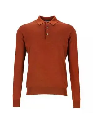 Fedeli Long-sleeve Polo Shirt - Orange