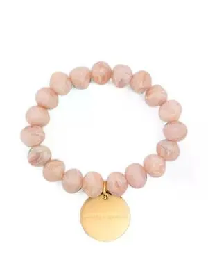 VANESSA BARONI Mini Logo-pendant Beaded Bracelet - Pink