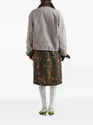 Prada Reversible Antiqued Twill And Houndstooth Check Blouson Jacket