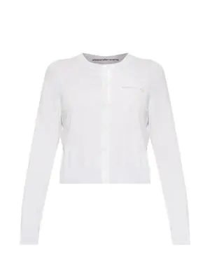 Alexander Wang Crystal Logo Cardigan