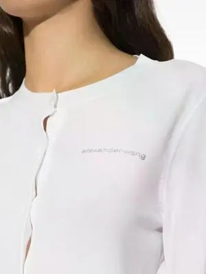 Alexander Wang Crystal Logo Cardigan
