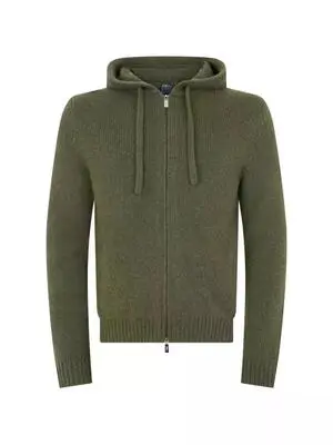 Fedeli Zip-up Hooded Sweater - Green