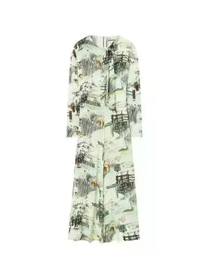 Tory Burch Printed Viscose Bow Dress
