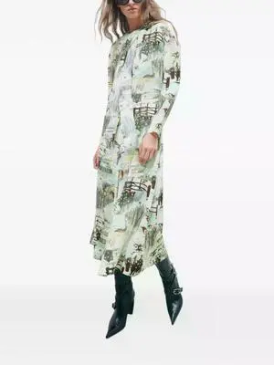 Tory Burch Printed Viscose Bow Dress