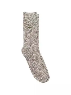 Lacoste Logo-patch Ribbed Socks - Neutrals