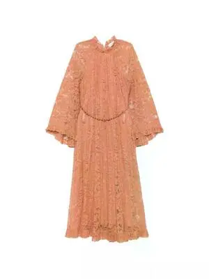 Zimmermann Lace-overlay Ruffled Midi Dress