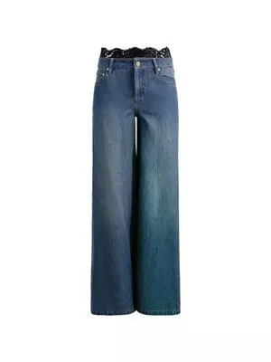 Alice + Olivia Ian Lace-waistband Jeans - Blue