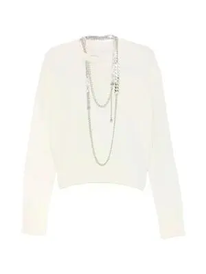 CIRCUS HOTEL Chain-embellished Sweater - White