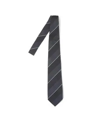 Junya Watanabe Striped Silk Tie - Black