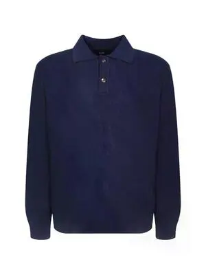 DELL'OGLIO Ribbed-knit Polo Shirt - Blue