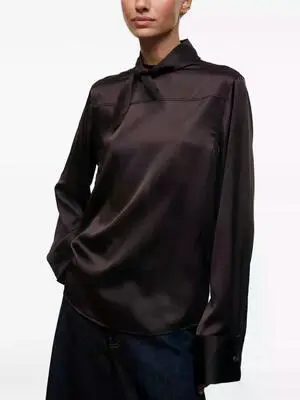 Staud Rhodes Pussy-bow Button-back Blouse