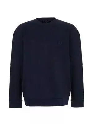 Giorgio Armani Ga Logo-embroidered Sweater - Blue