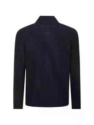 Tagliatore Ribbed-knit Zip-up Cardigan