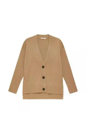 Malìparmi Ribbed-cuff V-neck Cardigan - Neutrals