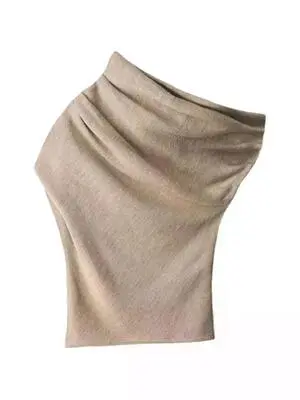 Staud Mabel One-shoulder Draped Sweater - Neutrals