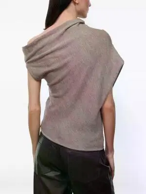 Staud Mabel One-shoulder Draped Sweater