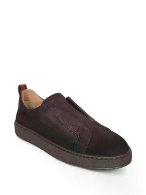 Santoni Slip-on Leather Sneakers - Brown