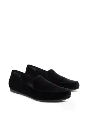 Loulou De Saison Bert Velvet Loafers - Black