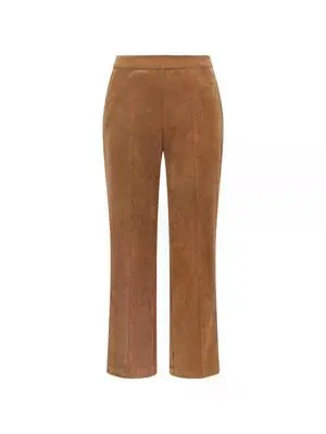 Malìparmi Corduroy-velvet Ankle-length Bootcut Trousers - Brown