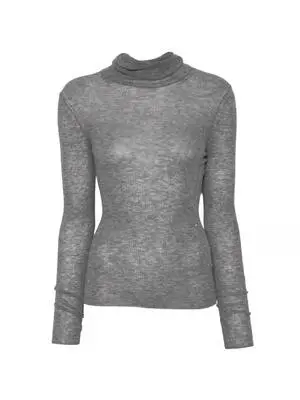 ELEH Sequin-embellished Ribbed-knit Sweater - Grey