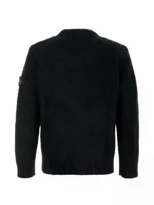 Stone Island Logo-patch Waffle-knit Sweater