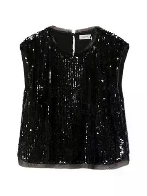 Simkhai Sequin-embellished Sleeveless Top Black