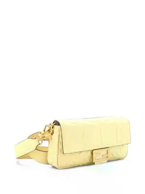 Fendi Baguette Nm Bag Zucca Embossed Leather Medium Crossbody Bag