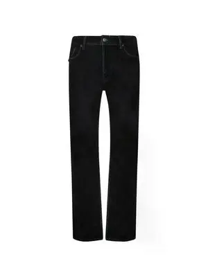 Emporio Armani Logo-plaque Straight-leg Jeans - Black