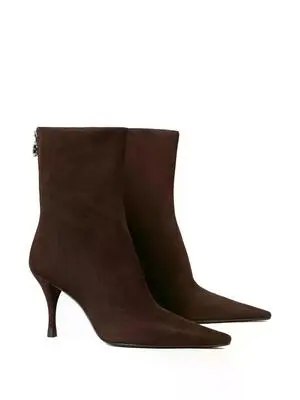 Tory Burch Charlie Pointed-toe Ankle Boots - Brown