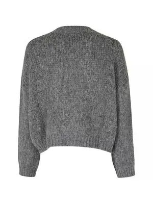 ROBERTO COLLINA Chunky-knit V-neck Sweater - Grey
