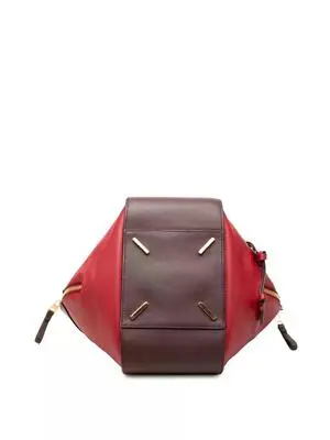 Loewe 2017 Small Bicolor Calfskin Hammock Bag Satchel - Red