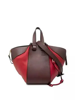 Loewe 2017 Small Bicolor Calfskin Hammock Bag Satchel - Red
