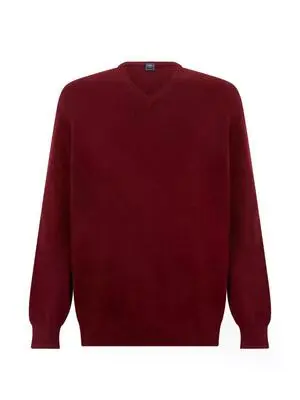 Fedeli V-neck Cashmere Sweater - Red