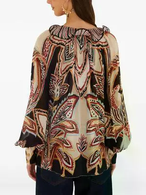 Farm Rio Tapestry Dream Ruffled Blouse