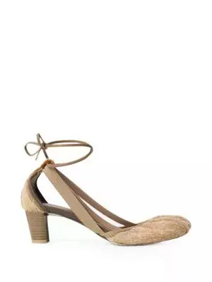 LEMAIRE 55mm Pedille Heeled Ballerinas In Natural Pony-style Leather - Neutrals