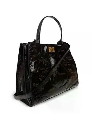 Zadig&Voltaire Graffiti-print Leather Tote Bag