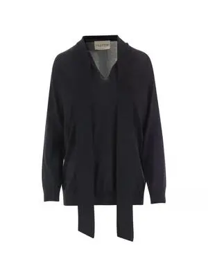 Valentino Garavani Scarf-detail Wool Jumper