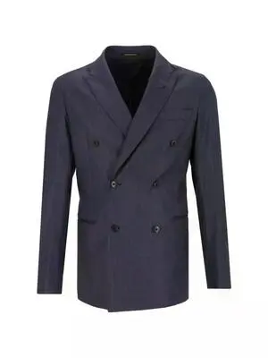 Emporio Armani City Line Double-breasted Suit - Blue