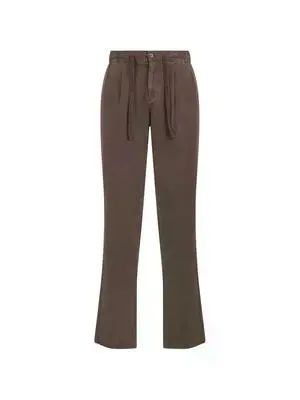 Fedeli Drawstring Flared Trousers - Brown
