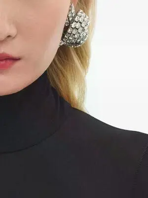 AREA Crystal-pavé Knot Earrings