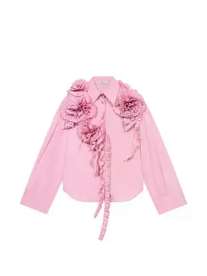 Blumarine Rose-embellished Shirt - Pink
