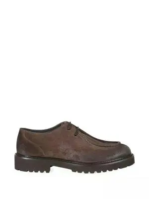 DOUCAL'S Suede Lug-sole Derby Shoes - Brown
